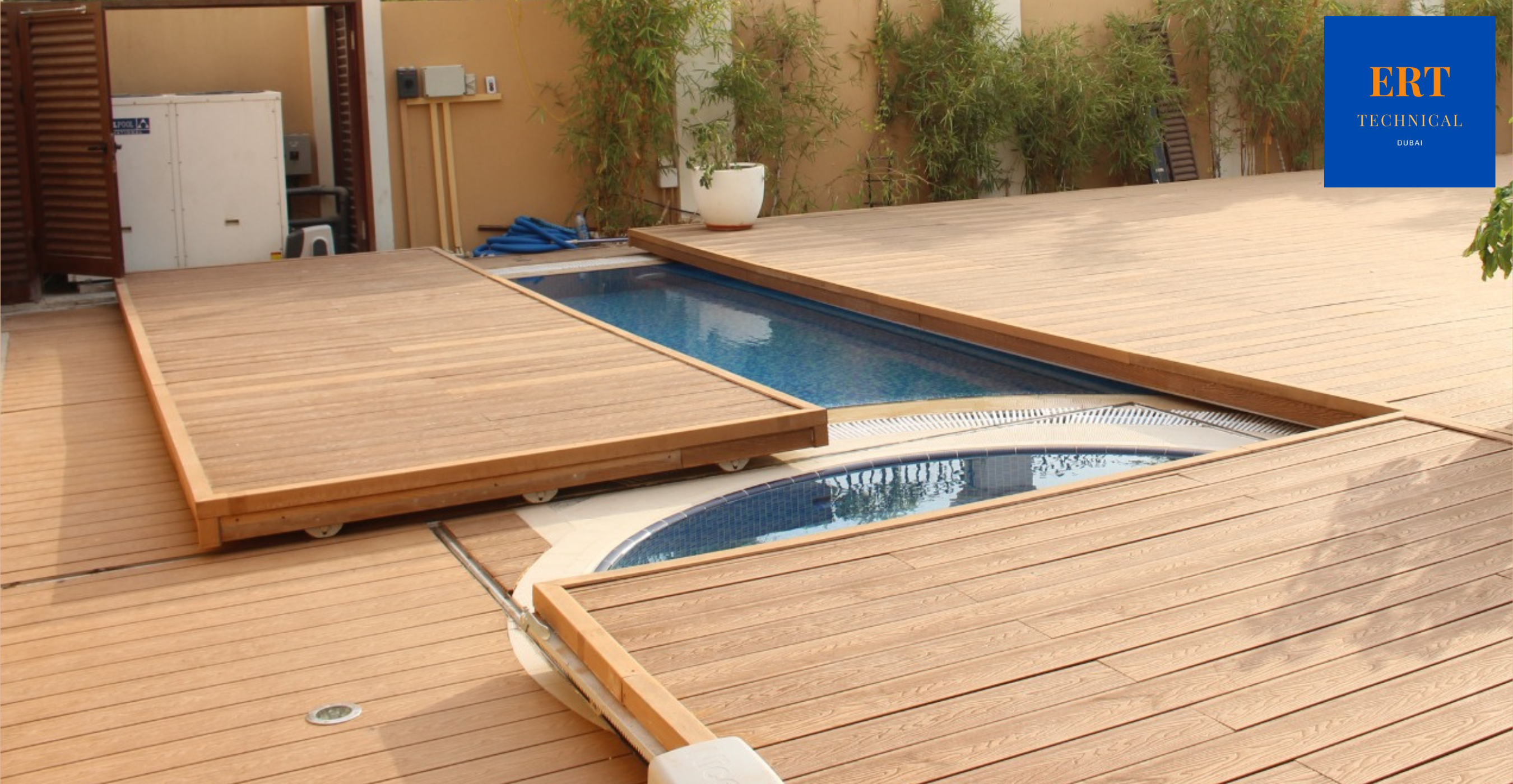 Wooden Party Pool Cover Slides into Celebration